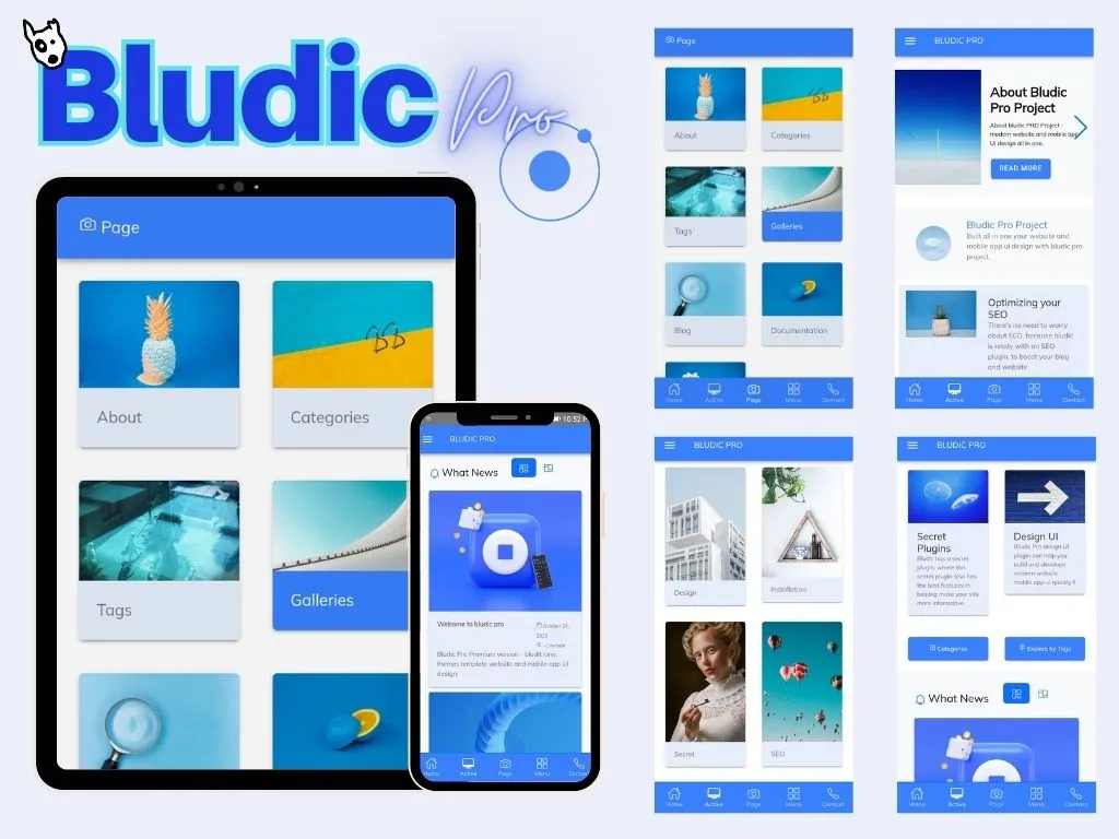 Develope Modern Mobile website app UI with Bludic Project